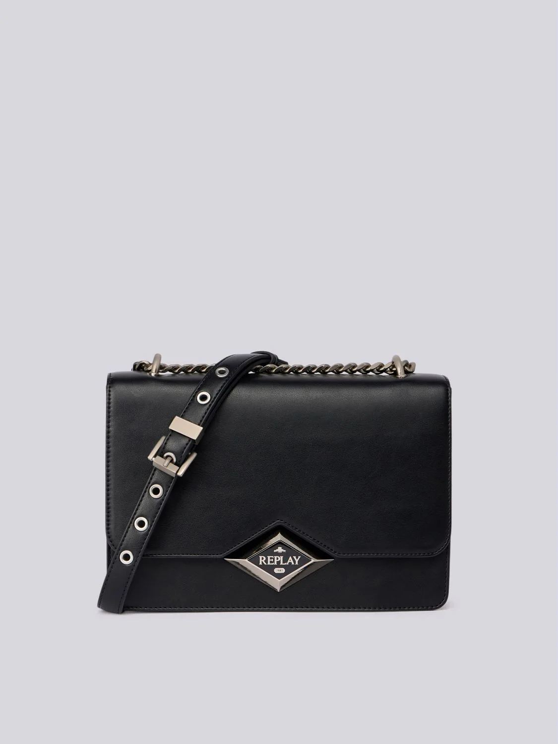 Crossbody bag with diamond logo Black | Replay Jeans