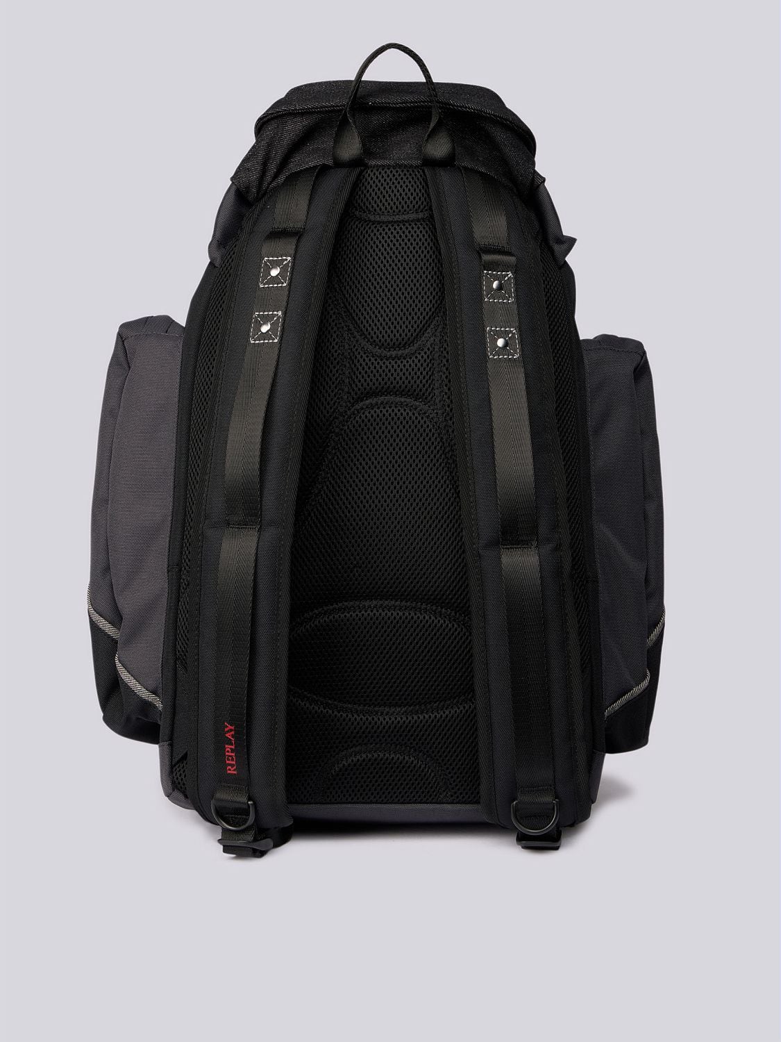 denim backpack black